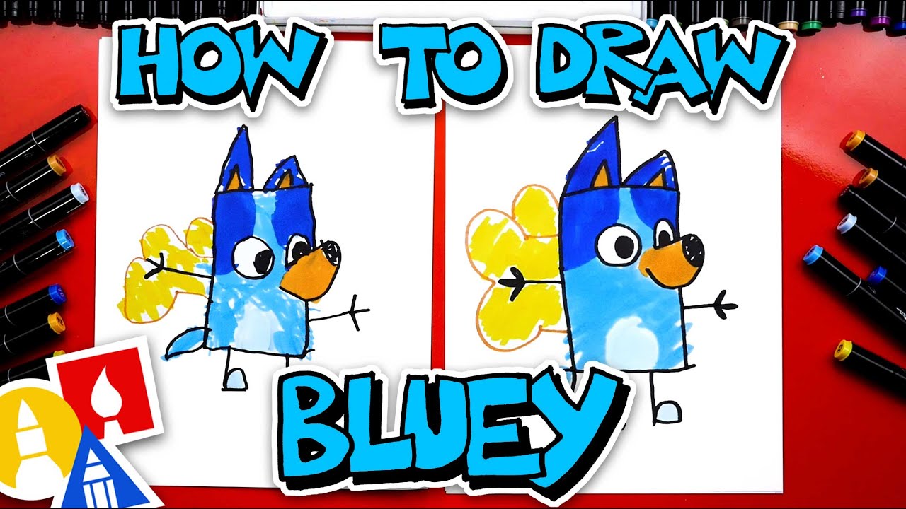 How To Draw Bluey From The Dragon Episode