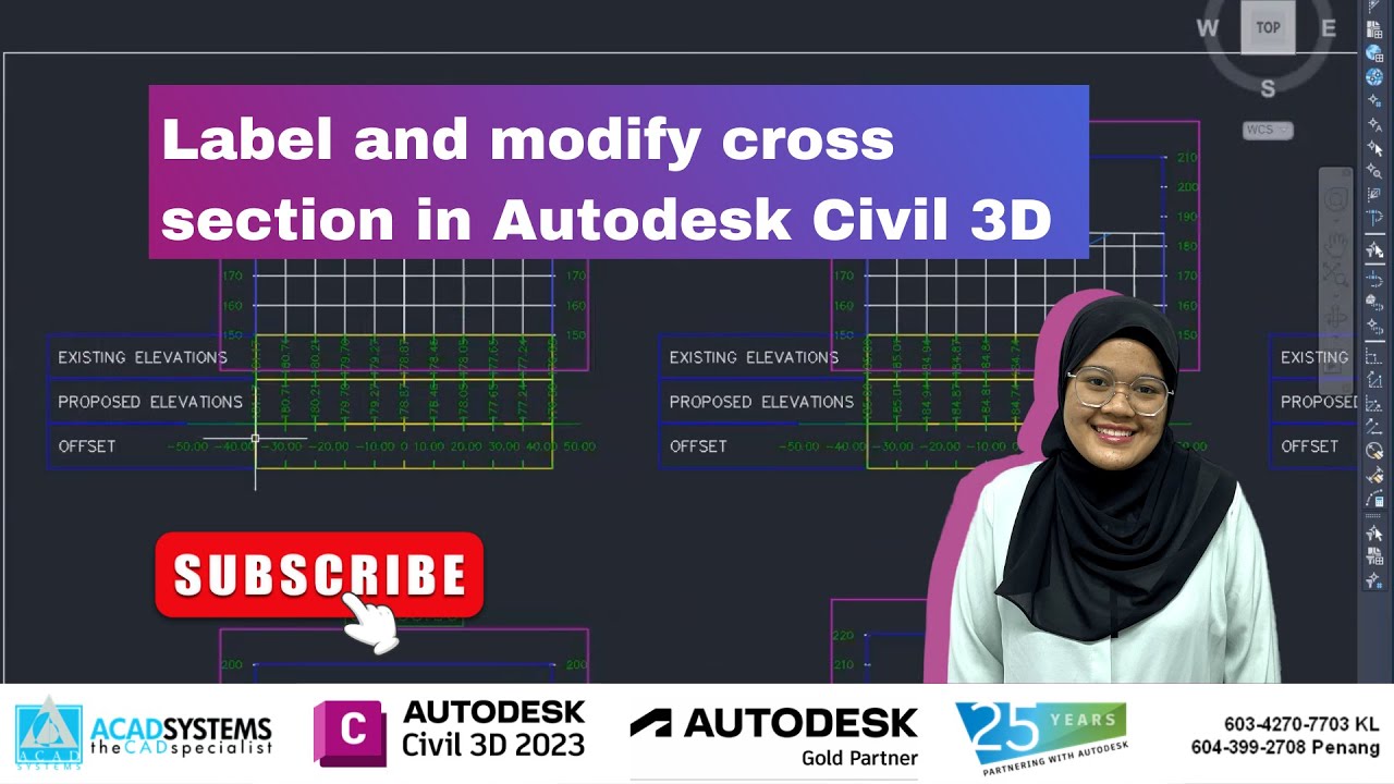 Label and modify cross section in Autodesk Civil 3D