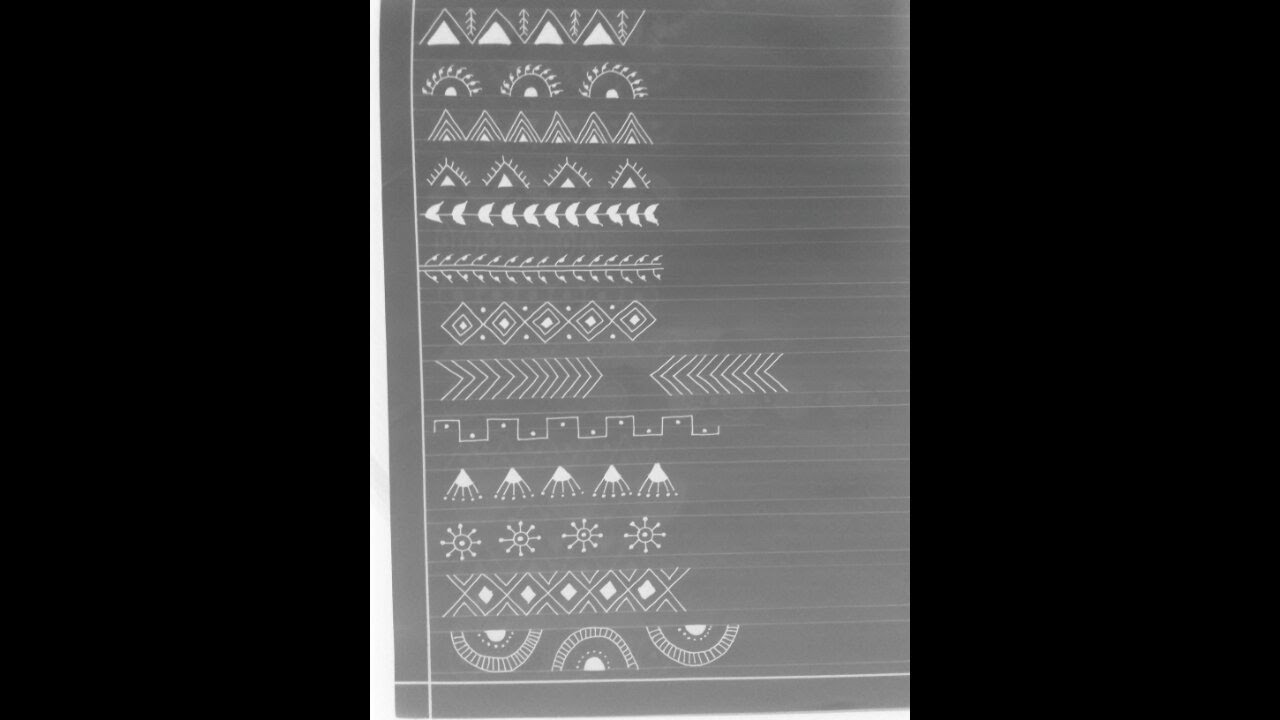 Warli art tutorial 2 - warli borders #1 #warliborder #warlistepbystep #warlibasics #warlitutorial