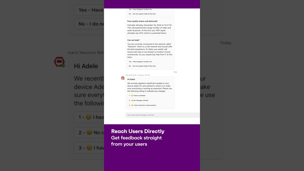 Ivanti Micro-Demo: Sentiment Survey Bot in 60 Seconds #shorts