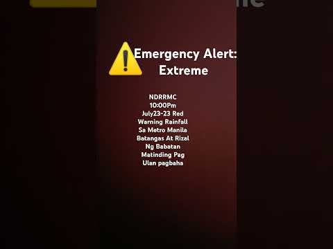 NDRRMC WARNING EMERGENCY ALERT