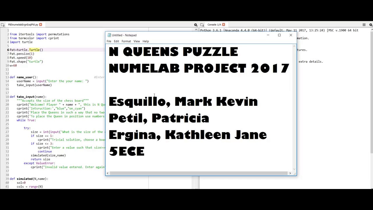 [NUMELAB] N Queens Puzzle using Python