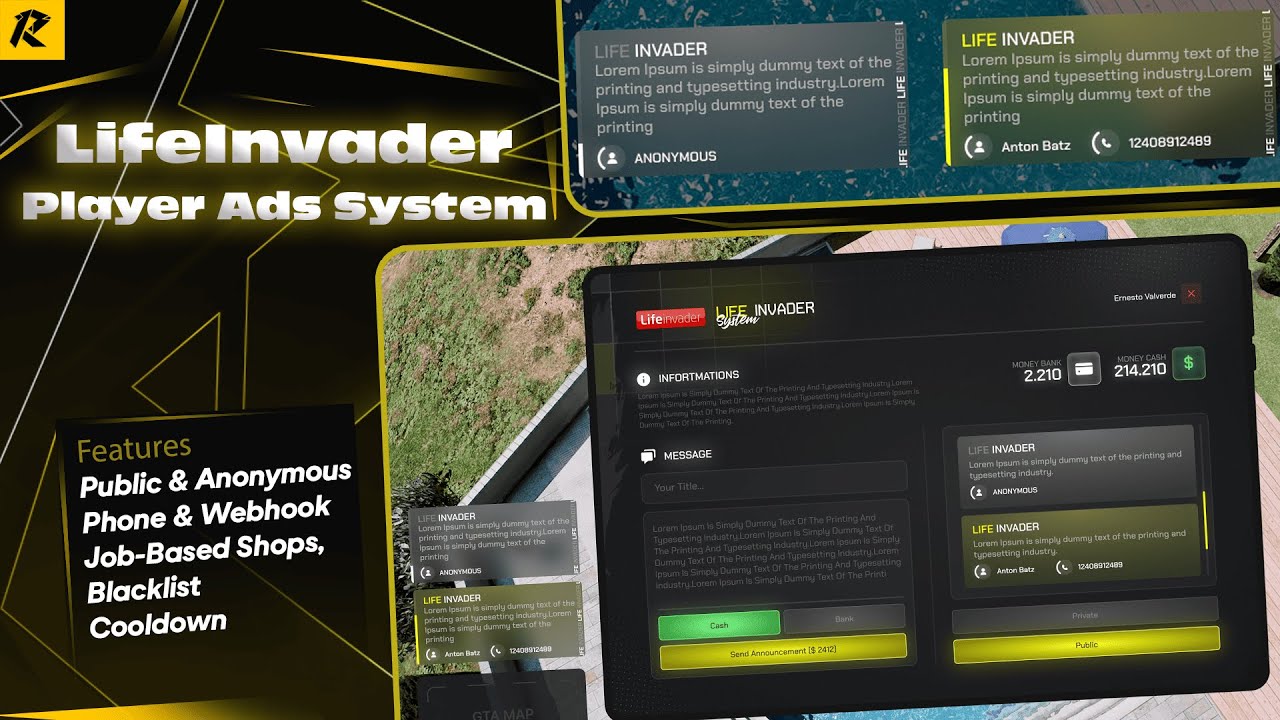 FiveM LifeInvader | In-Game Advertising System | Public & Anonymous Posts