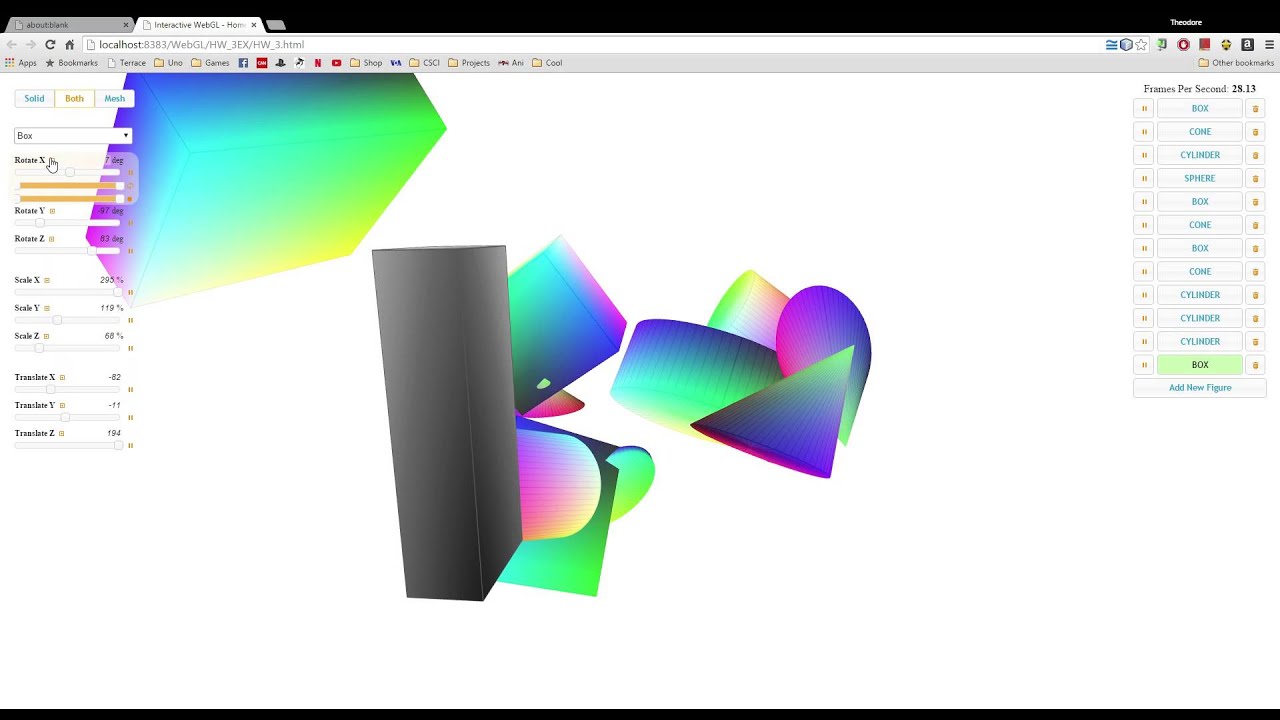 Interactive WebGL - Homework 3 - Drawing Simple 3D Objects.