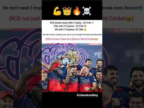 RCB brand value after trophy 🏆- $141M ☠️ #rcbfans #trophy #ipl2025 #rcbpavilion #sportstar #shorts