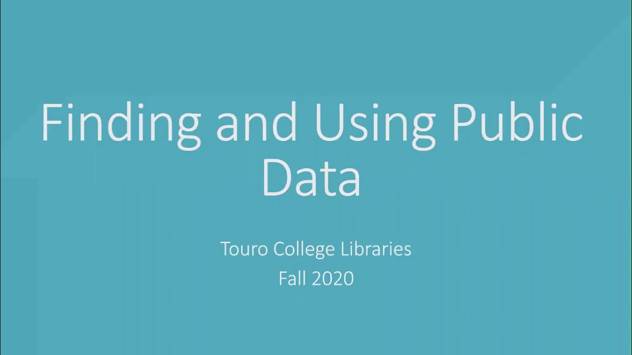 Finding and Using Public Data