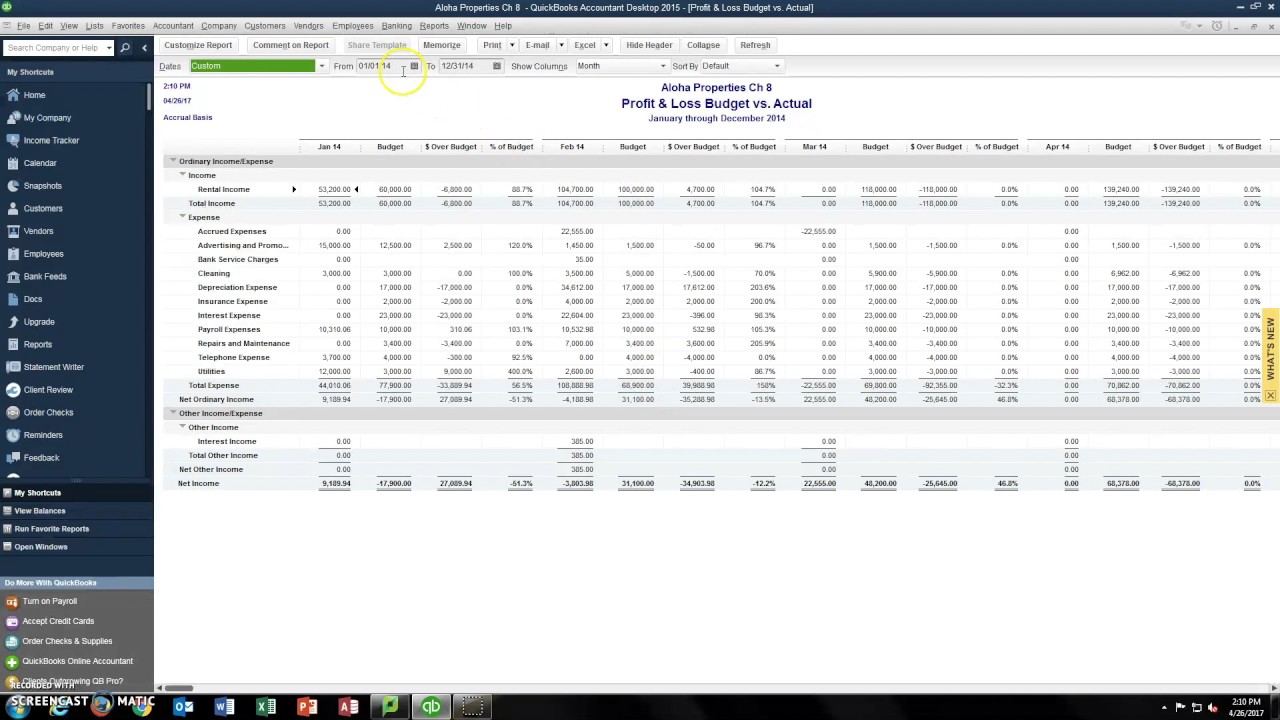 QuickBooks Chapter 10 Case 3