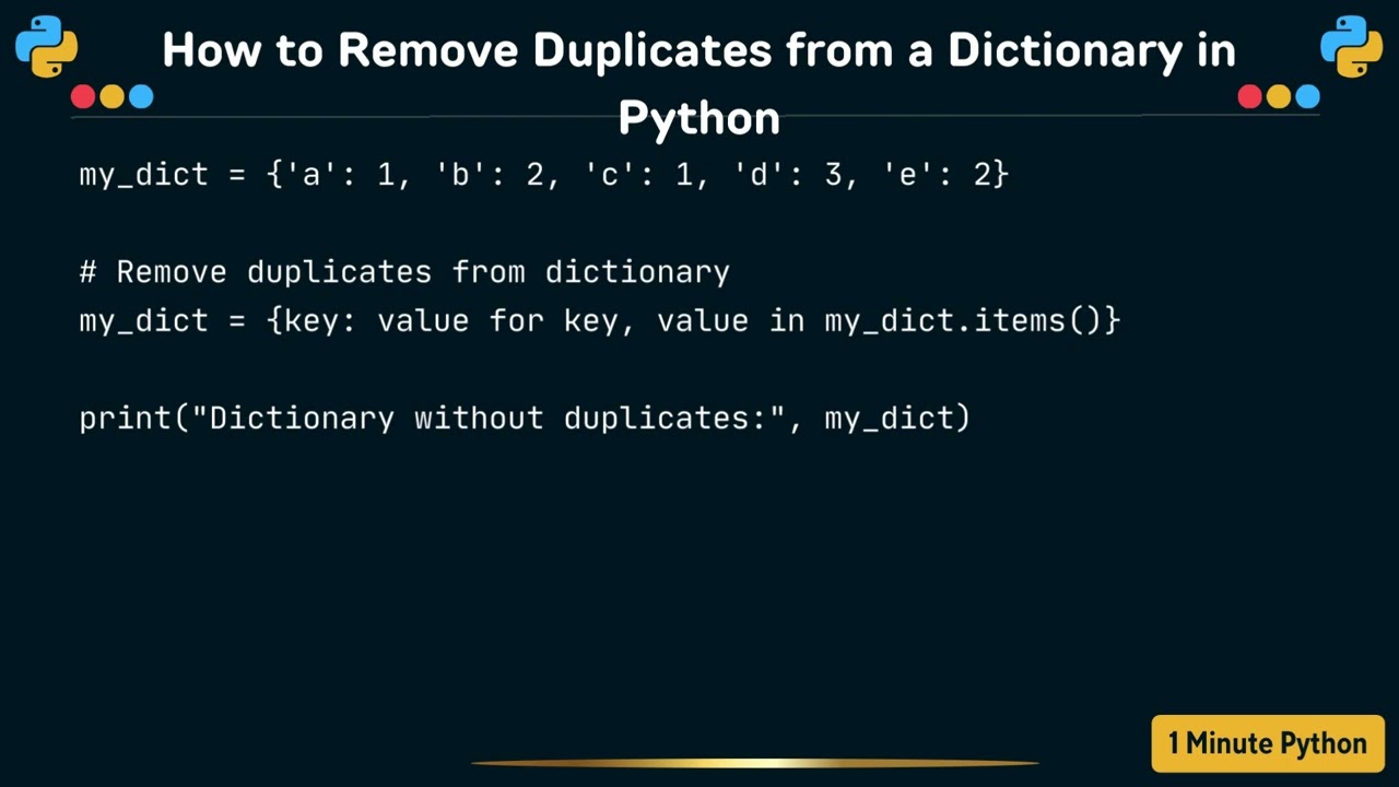 How to Remove Duplicates from a Dictionary in Python