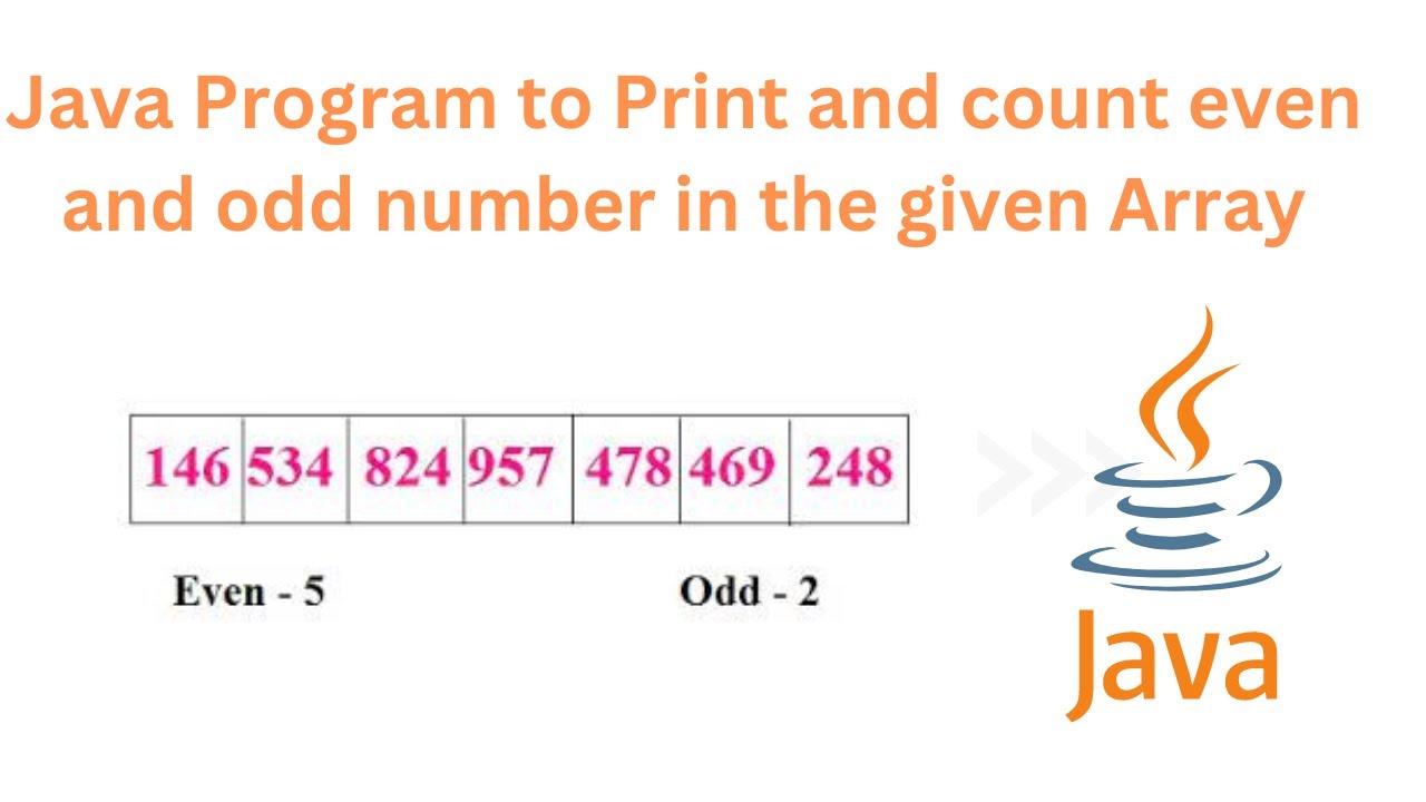 WAP to Print and count even and odd number in the given Array using Java