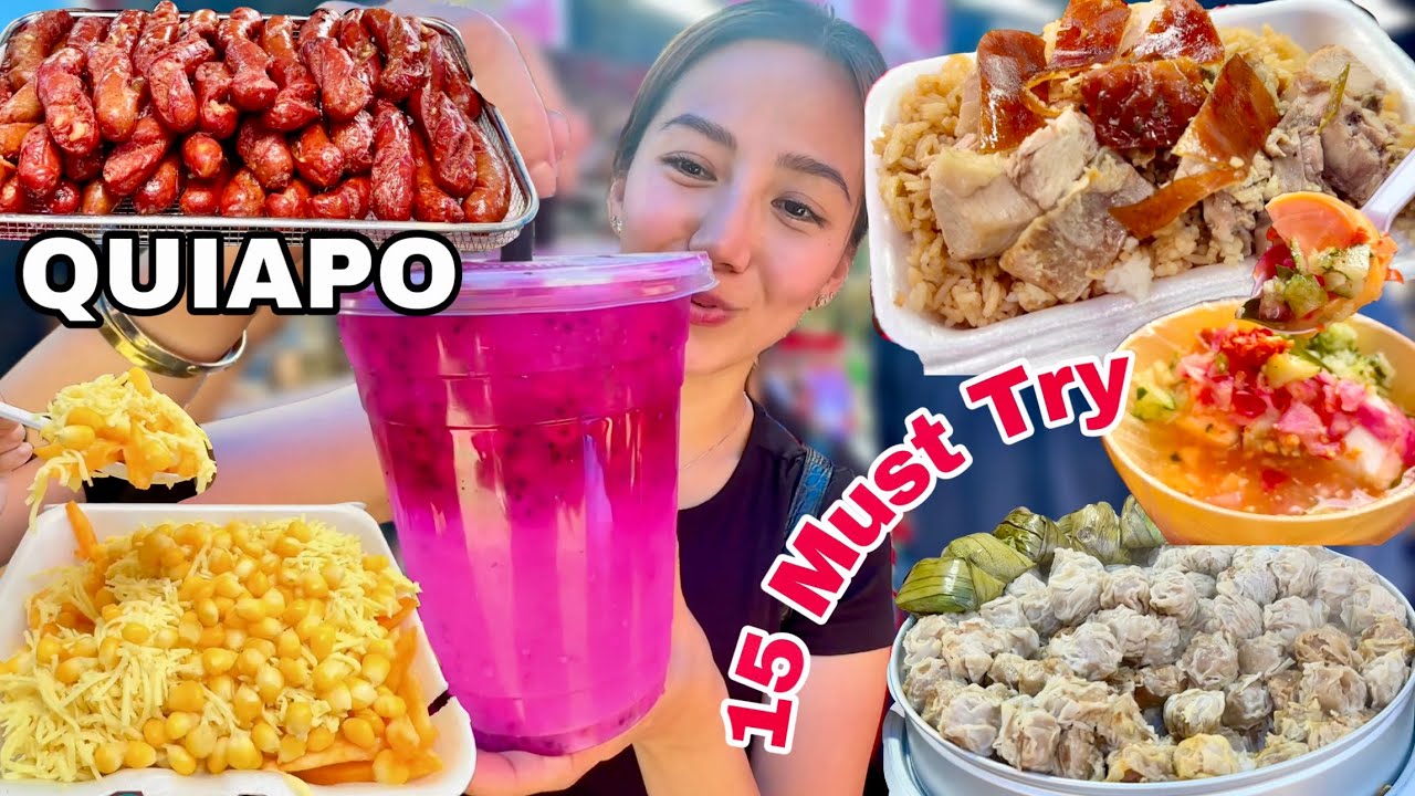 15 Best Must Try Filipino Street Food in Quiapo Manila | Cheap Food Tour in the Philippines