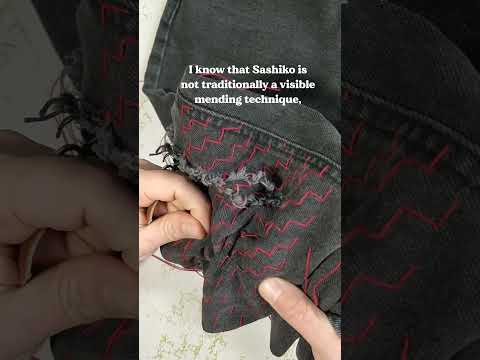 Visible Mending damaged jeans