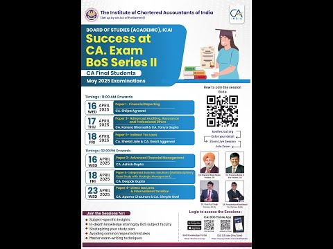 Success at CA. Exam BoS Series II | Final Paper-4: Direct tax Laws & International...| 23 Apr, 2025