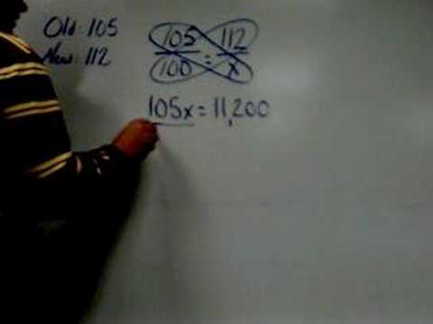 Percent of Increase from 105 to 112