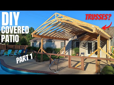 DIY Covered Patio | P1: Building A Roof To Cover My Concrete Patio | Foundation, Framing & Roofing