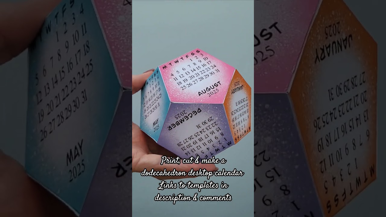 Dodecahedron desktop calendar 2025 templates in description Print cut & make #calendar #craft #2025