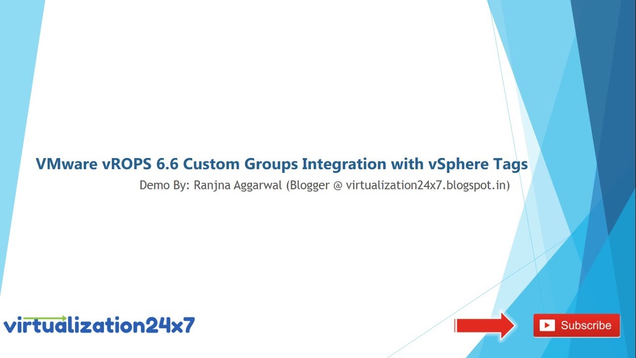 VMware vROPS 6.6 Custom Groups Integration with vSphere Tags