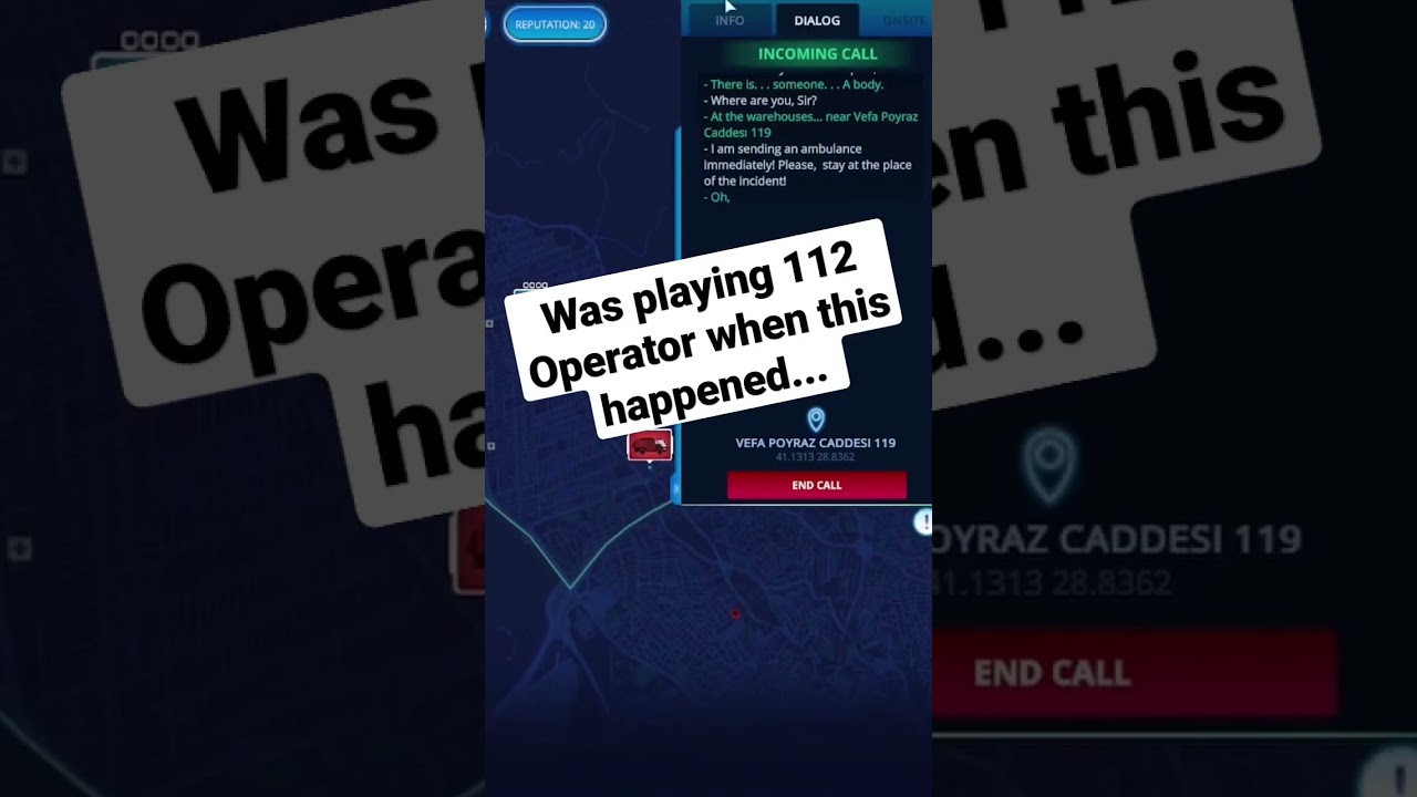 Was playing 112 Operator when this happened...