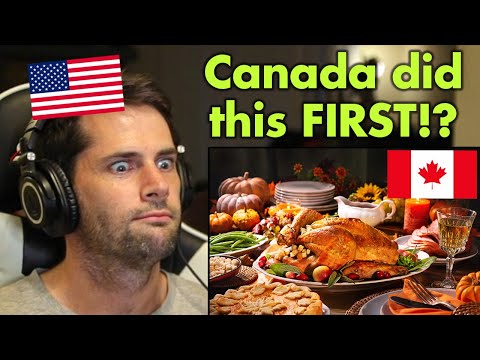 American Reacts to Thanksgiving in Canada vs. America