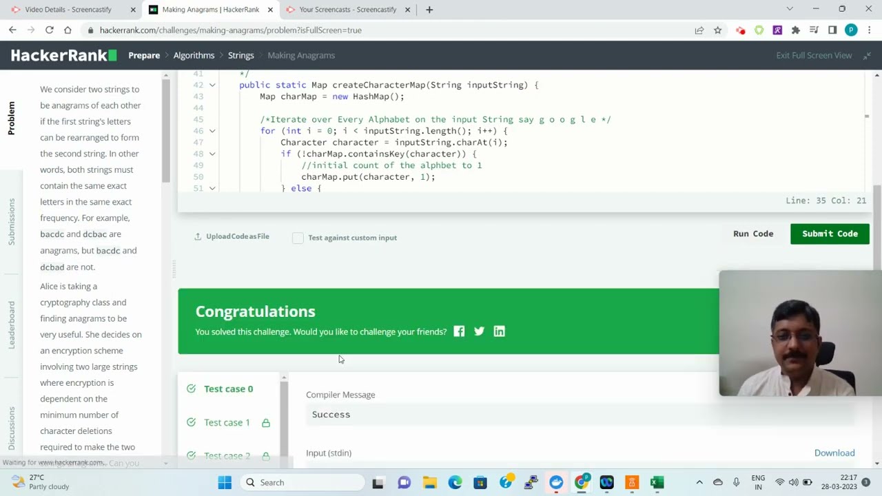 Making Anagrams. Solution Approach with code example. HackerRank Challenge