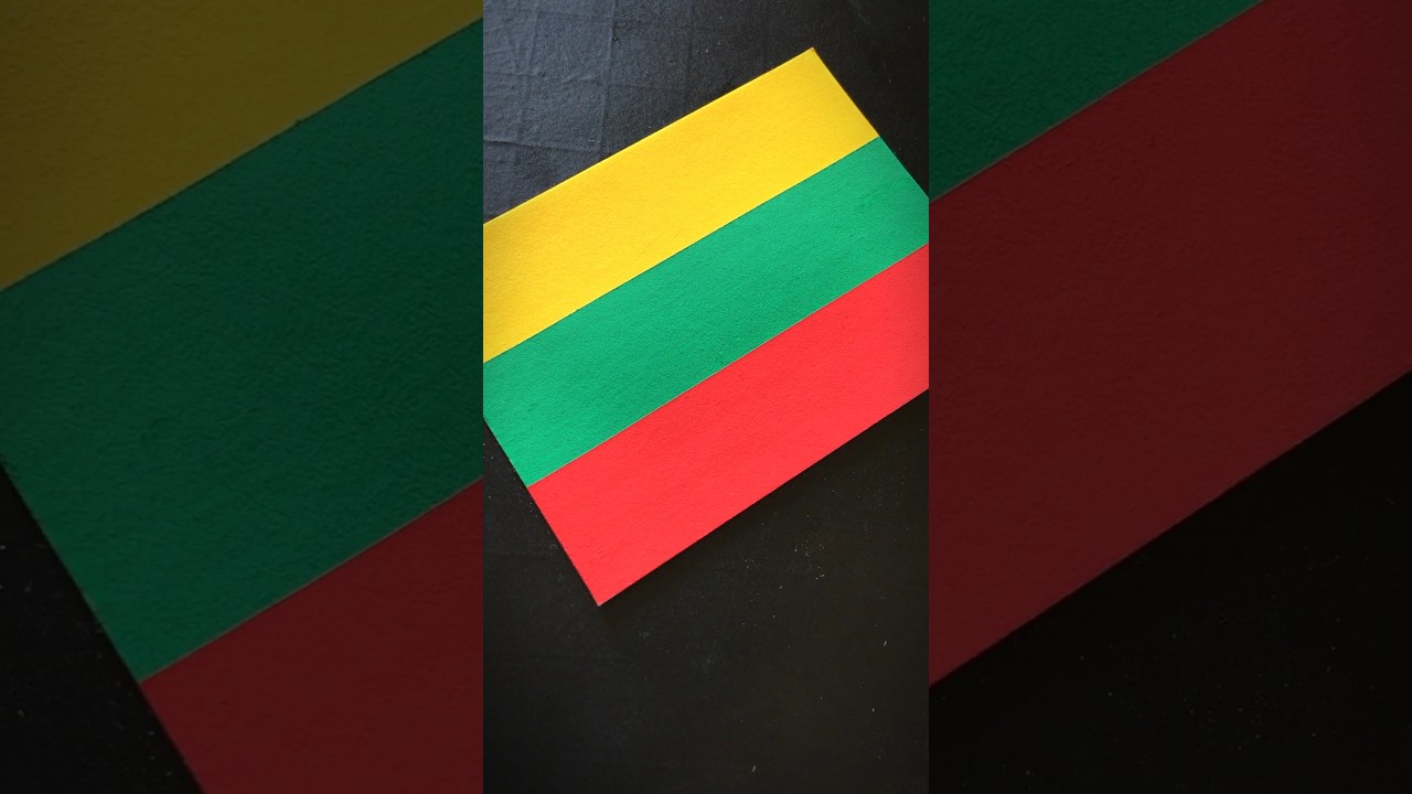 LITHUANIA 🇱🇹 Flag Drawing #flags #lietuva #europe #posca