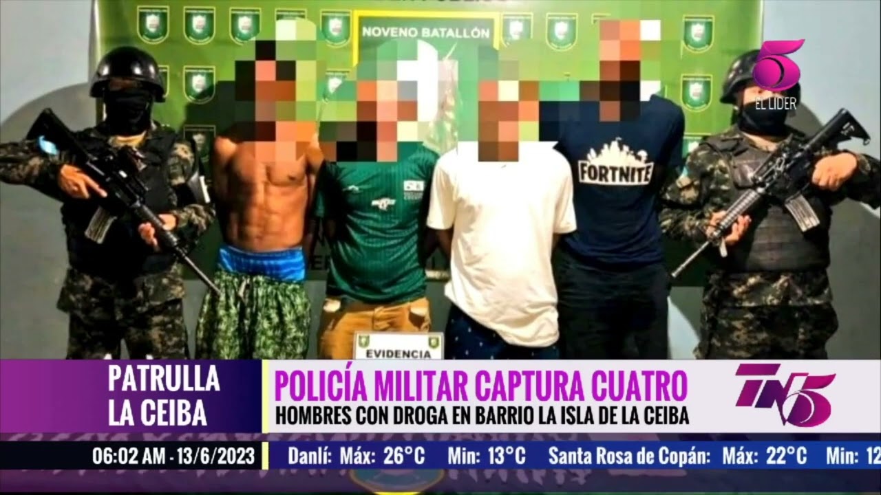 PM captura a cuatro personas en posesión de drogas en La Ceiba