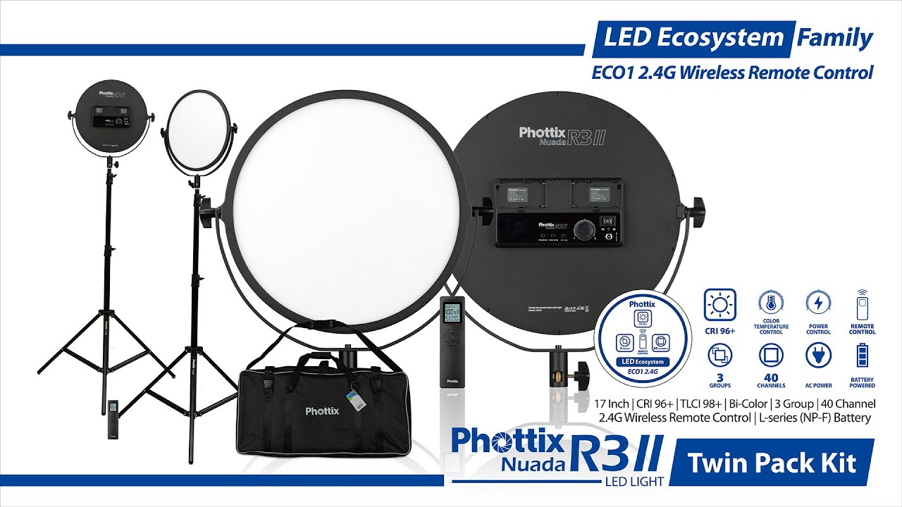 Phottix Nuada R3 II LED light Twin Kit