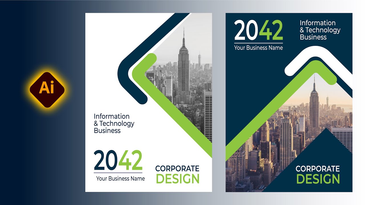 Premium Vector Book Cover Design in Adobe Illustrator – Corporate Template Tutorial