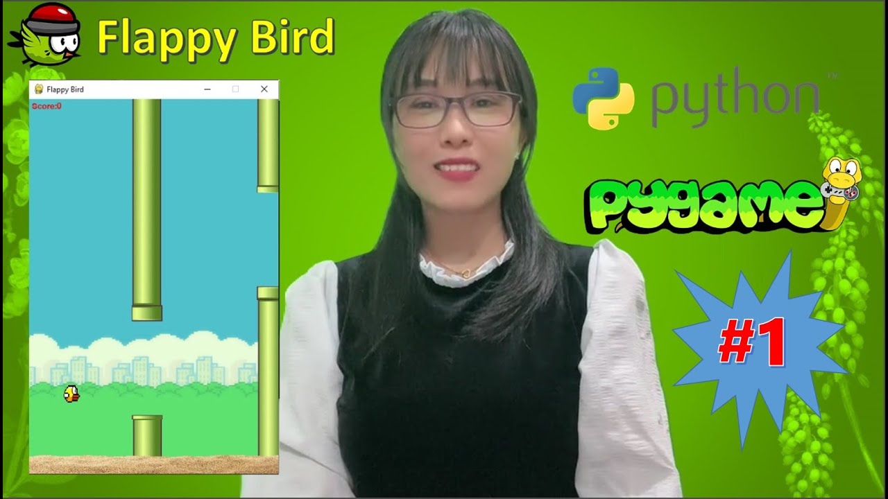 Flappy Bird game with Python #1 -  Pygame Library - Codewithlisa