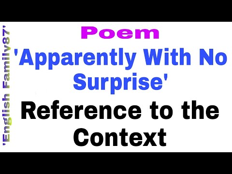 'Reference to the Context' of 'Apparently With No Surprise' by 'English Family87'