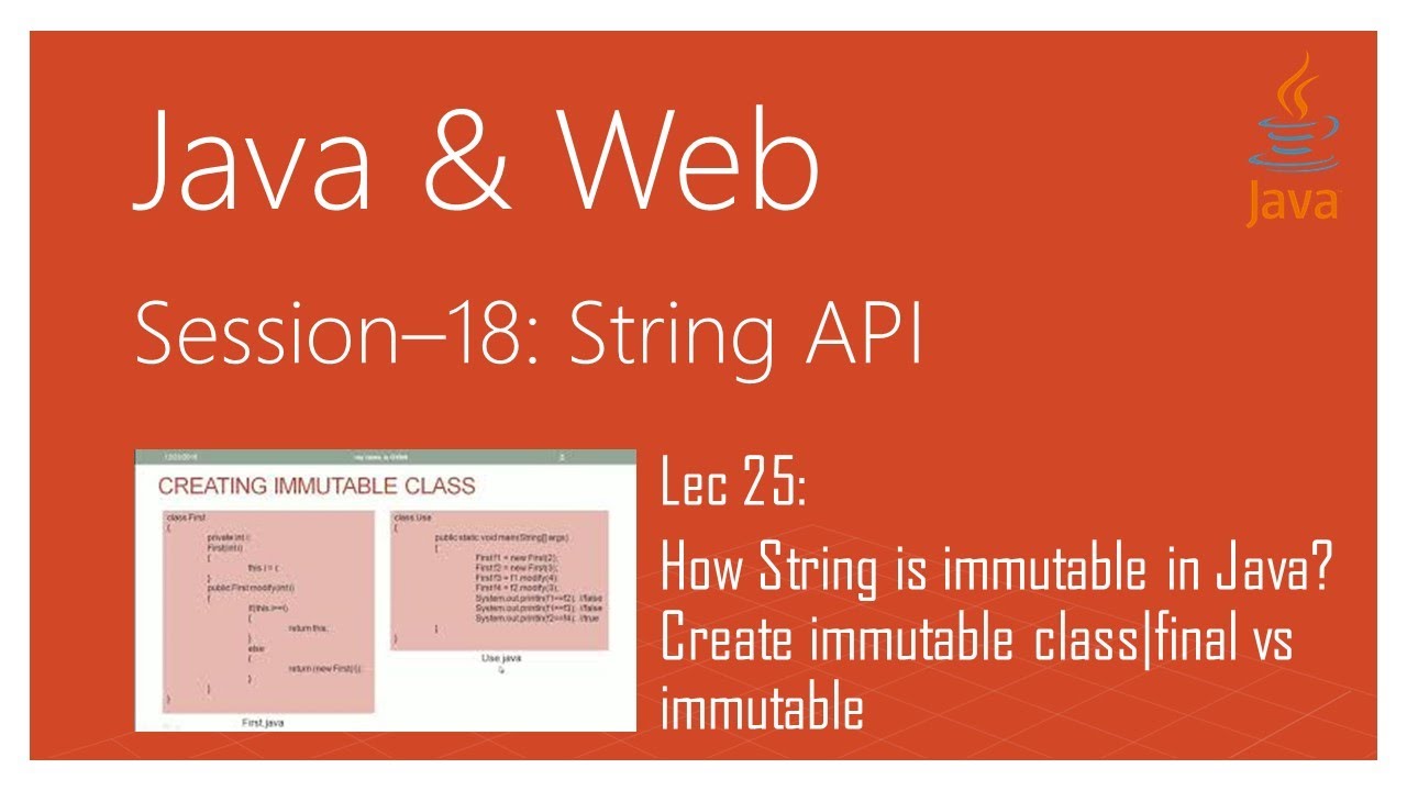 String API in Java |#25| How String is immutable in Java? Create immutable class|final vs immutable