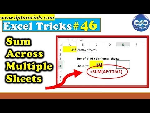 How to Sum Across Multiple Sheets in Microsoft Excel || Excel Tips || dptutorials