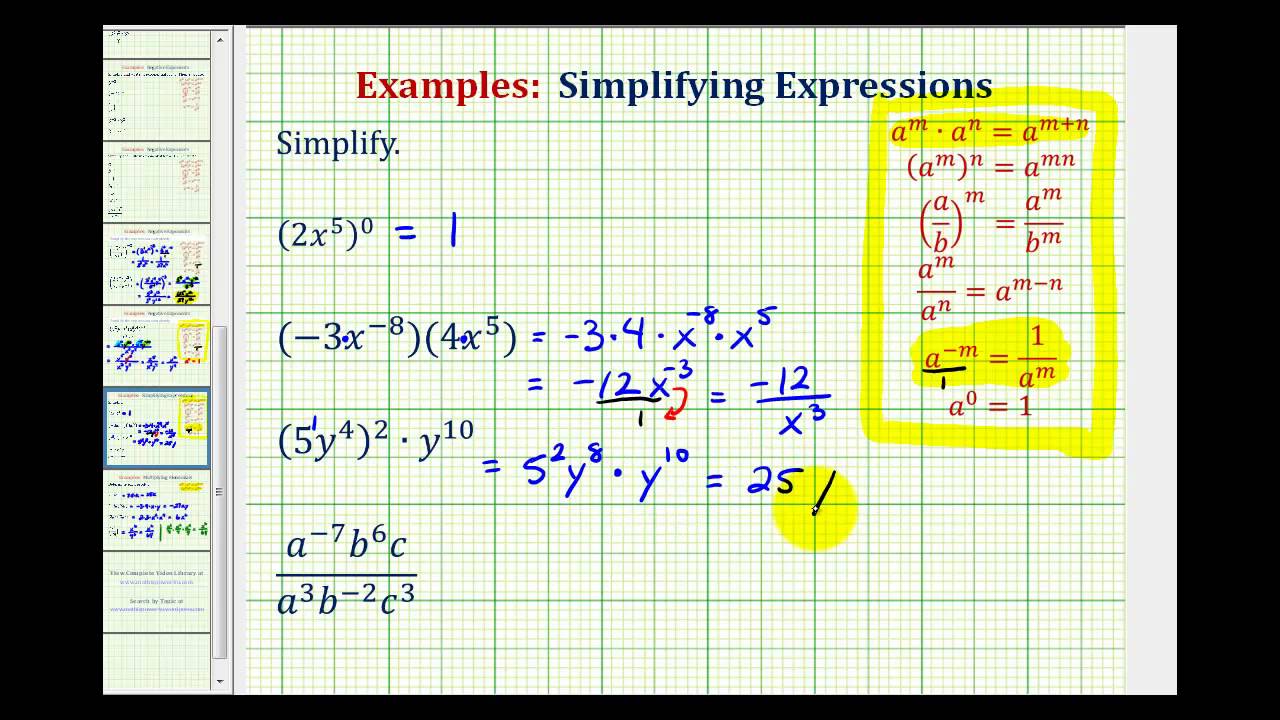 Ex 1:  Simplify an Exponential Expression with Negative Exponents