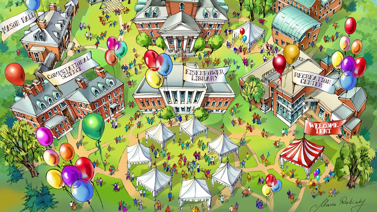 Campus Map Illustration for Colleges and Universities