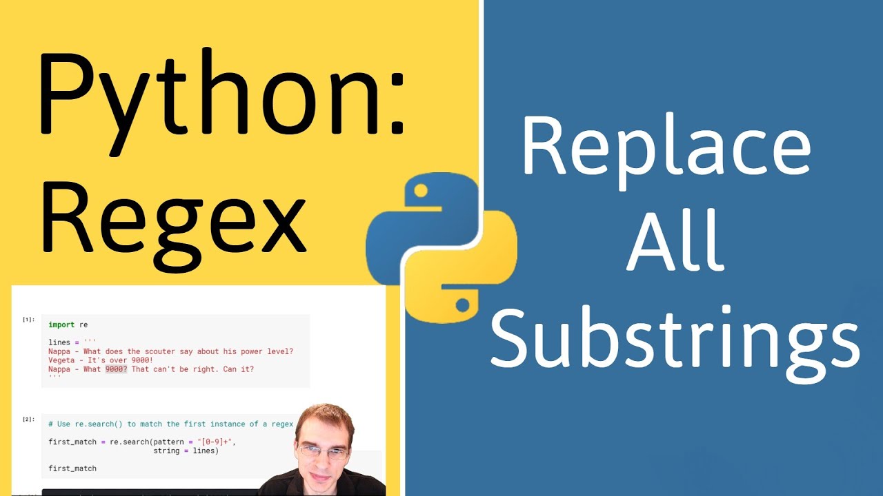Python Regex: How To Replace All Substrings In a String