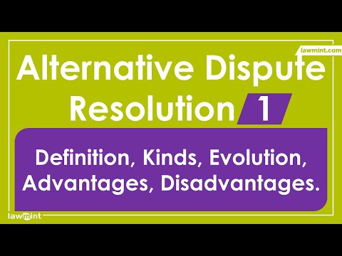 ADR Law Lecture Revision Notes - Part 1. Alternative Dispute Resolution LLB Syllabus - Introduction