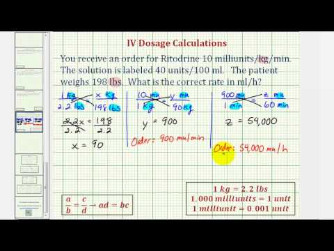 Ex: IV Dosage Calculation – Flow Rate Requiring Five Steps | Math Help ...