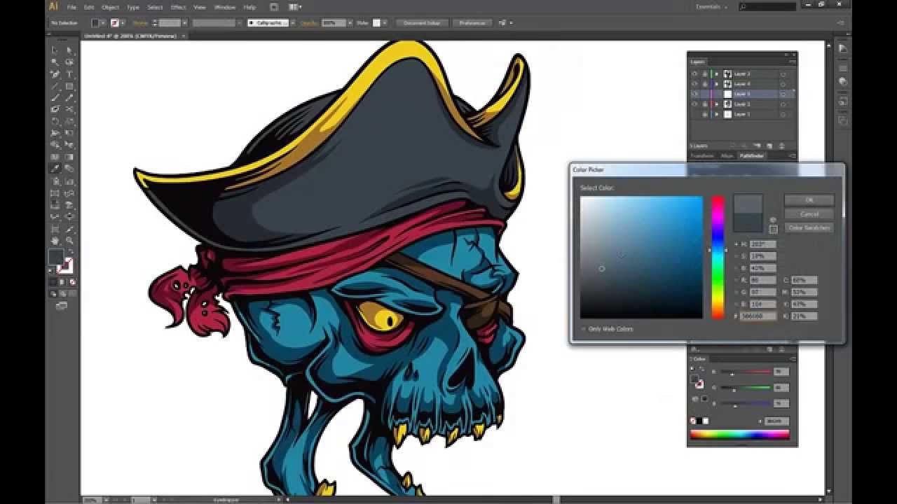Tutorial How to Draw a Vector Pirate On Adobe Illustrator