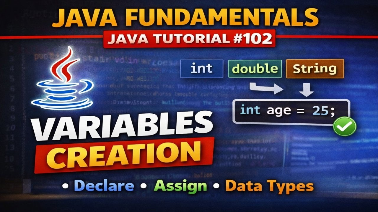 2️⃣ Java Variables Explained — Types, Declaration & Initialization | #102