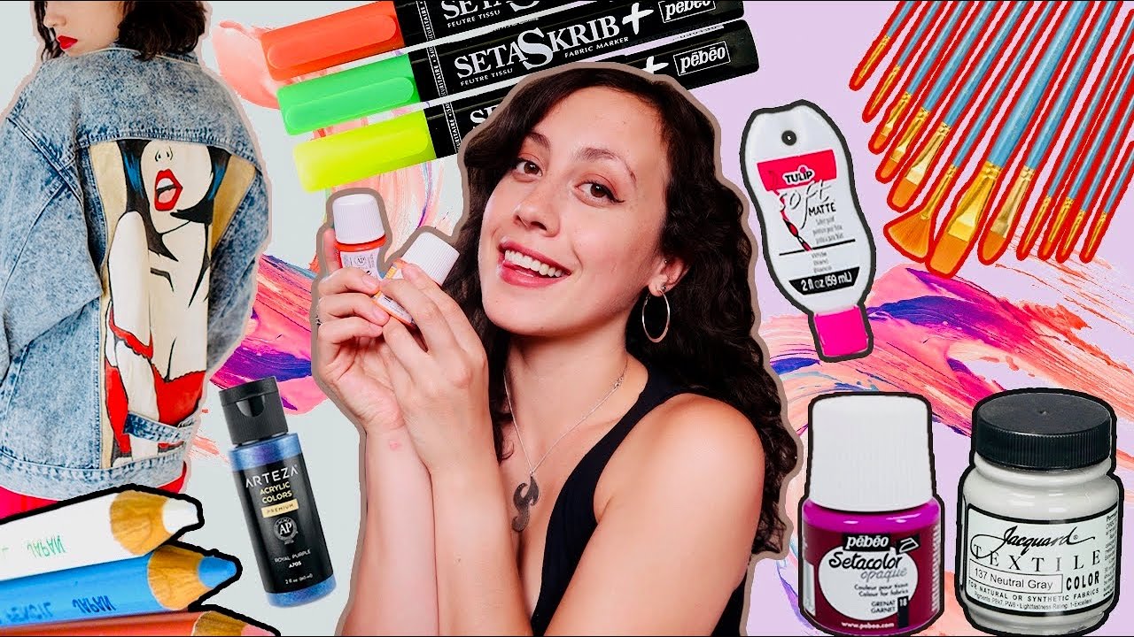 FIVE THINGS YOU NEED FOR PAINTING ON DENIM: A BASIC BEGINNER'S SETUP || Paints, brushes, and more!