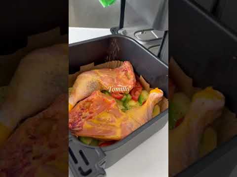 Asado de pollo con patatas y verduras en Cosori Dual Blaze #freidoradeaire #airfryer #cosori