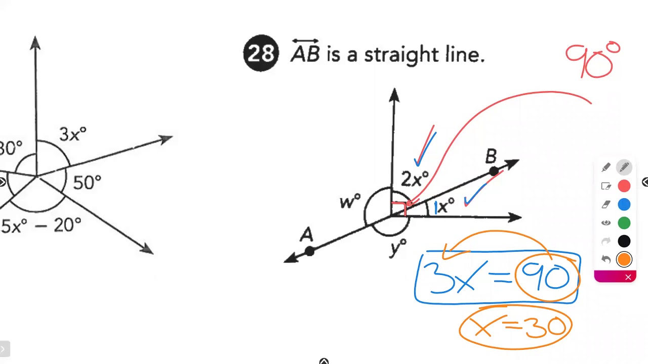 Finding Missing Angles using Algebra B Plane Geometry
