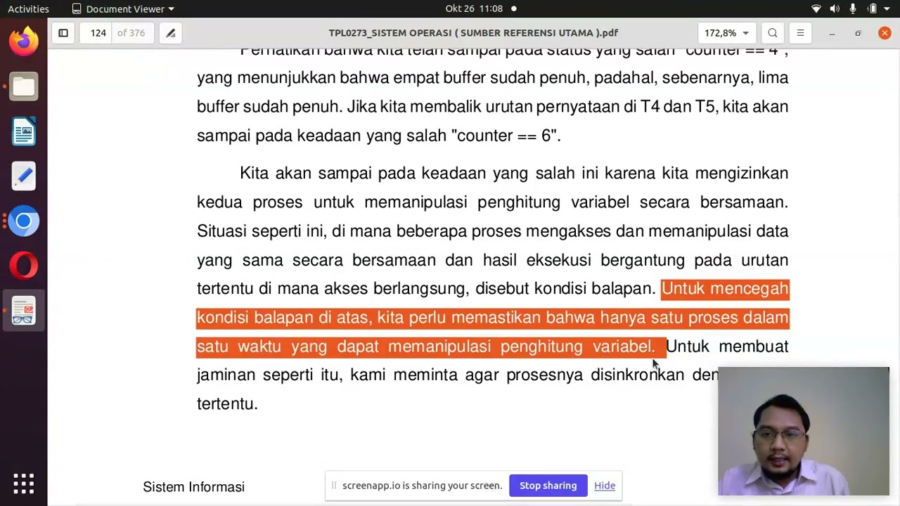 Sistem Operasi - PERTEMUAN 7 SINKRONISASI Part 1   Critical Section