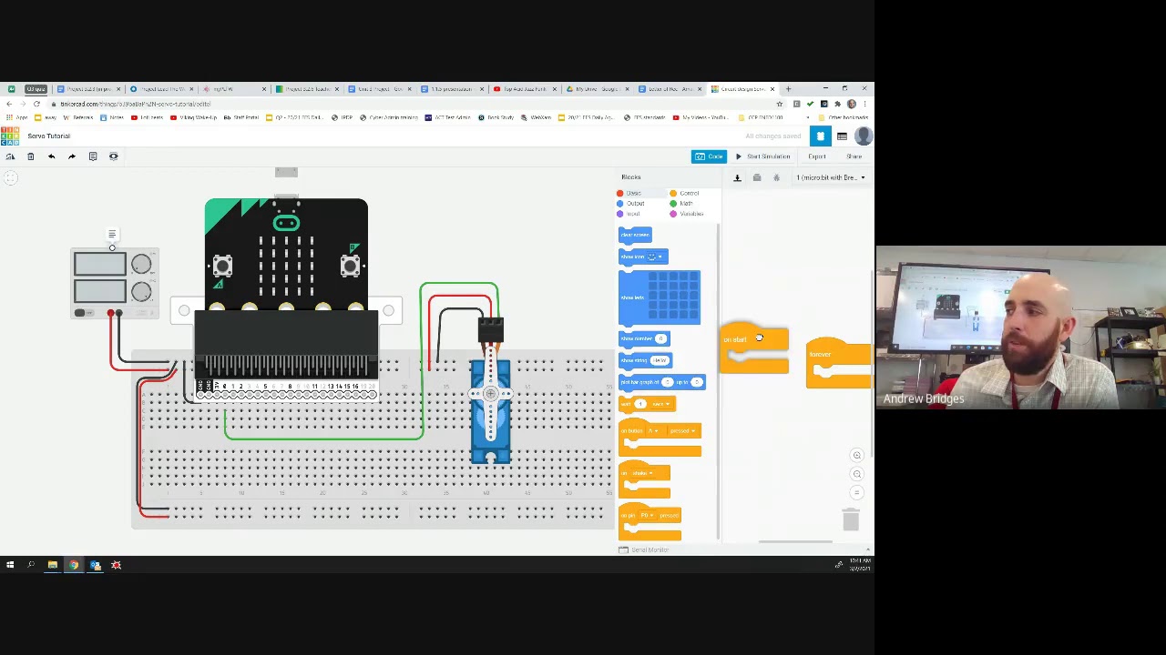Servo Tutorial  - TinkerCAD circuits