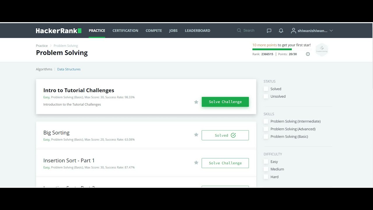 problem solving algorithm (insertion sort part-1)