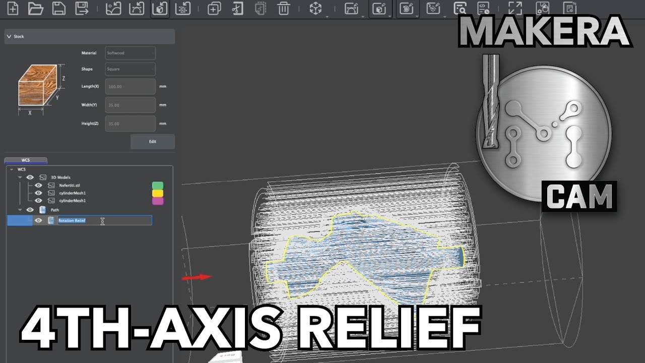 Makera CAM - Creating 4th-Axis Relief Tool Paths