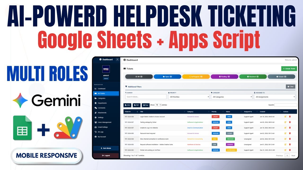 How to Build a AI Helpdesk Ticketing System with Google Sheets & Apps Script | E33