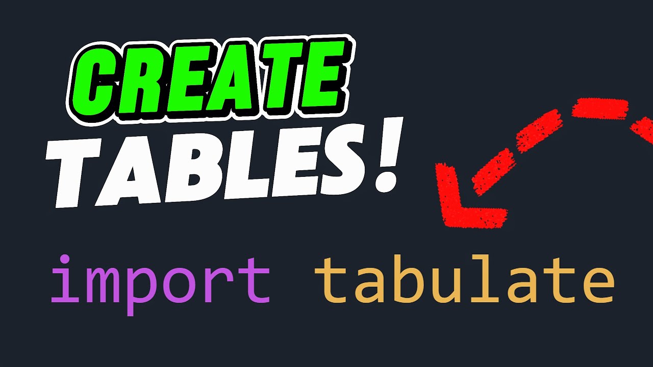 How to Instantly Make Beautiful Tables in Python | tabulate Tutorial