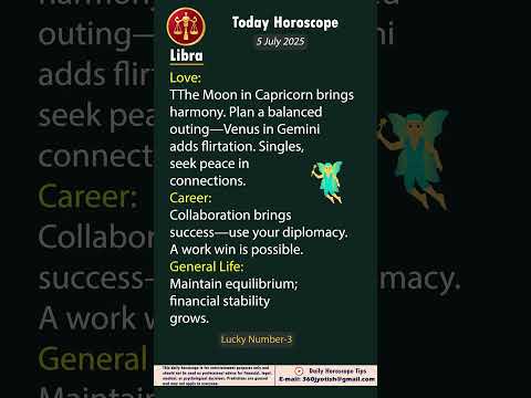 Libra Virgo Horoscope Today: July 5, 2025 🌟 Lucky Number 3 | Daily Horoscope Tips #libratoday