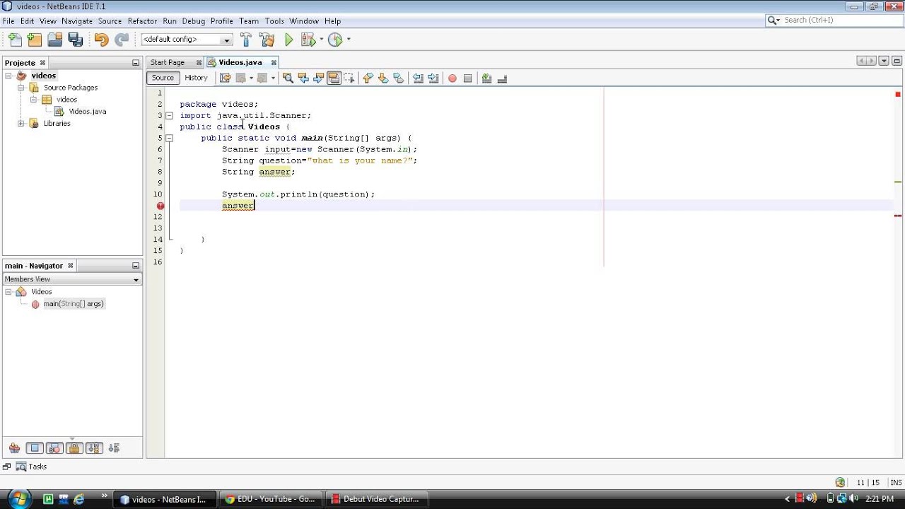 Java Tutorial 3:Getting User Input