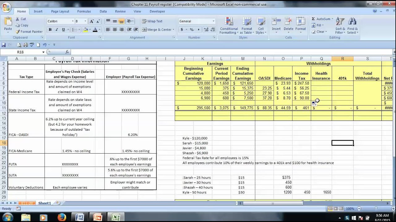 2010 Chapter 11 Payroll Example 1